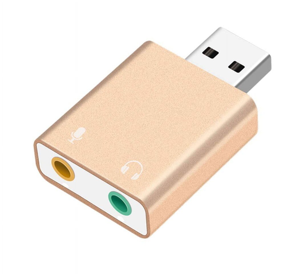 USB Audio Adapter External Audio Sound Card Adapter with Speaker ...